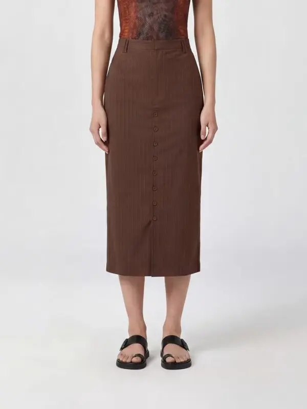 JEAN PAUL GAULTIER Pinstriped Button-front Skirt