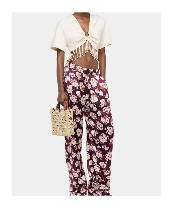 Rabanne Beaded Fringe-detail V-neck Top