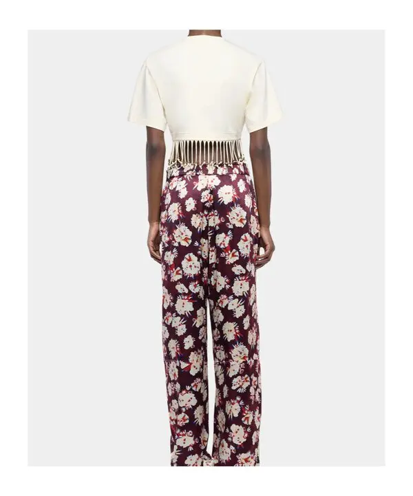 Rabanne Beaded Fringe-detail V-neck Top