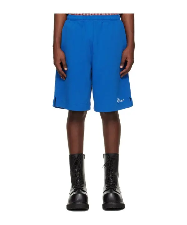 Vetements Alaska Tourist Elastic Waist Shorts - Blue