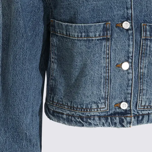 ANINE BING Contrast Collar Denim Jacket