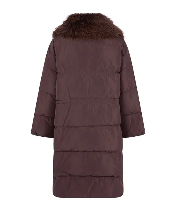 TWINSET Quilted Padded Jacket With Fur Collar