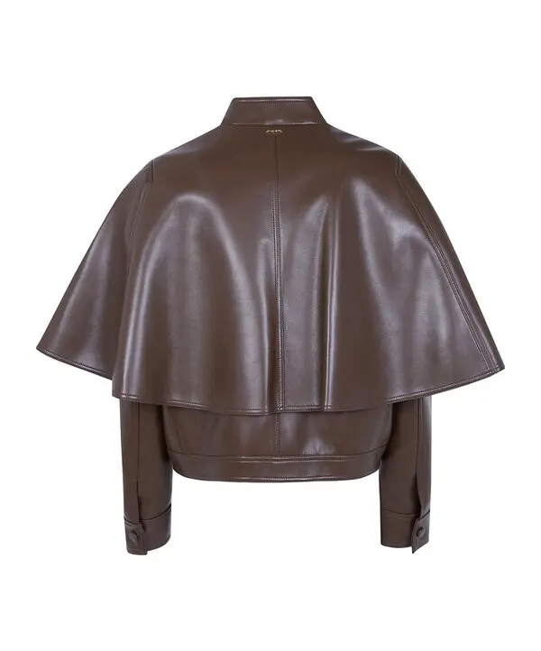 TWINSET Faux-leather Shawl-collar Casual Jacket