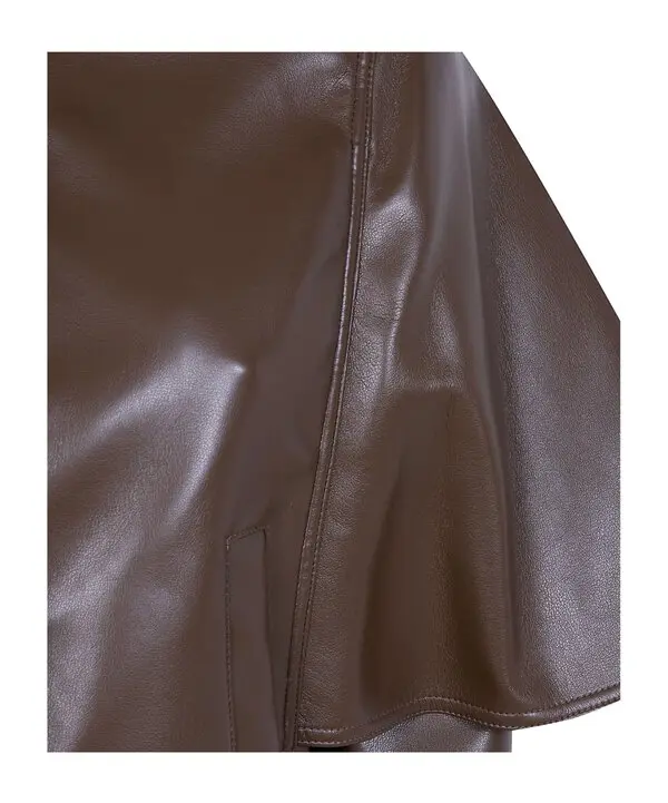 TWINSET Faux-leather Shawl-collar Casual Jacket