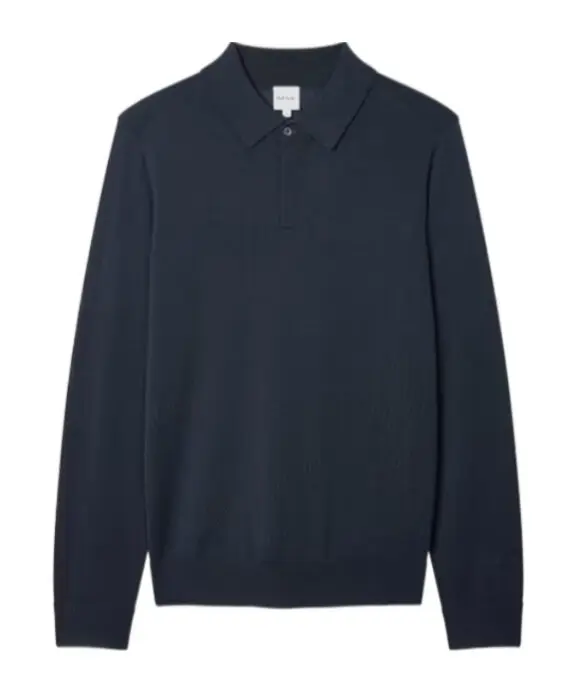 Paul Smith Steel Washable Merino Wool Polo Shirt - Black