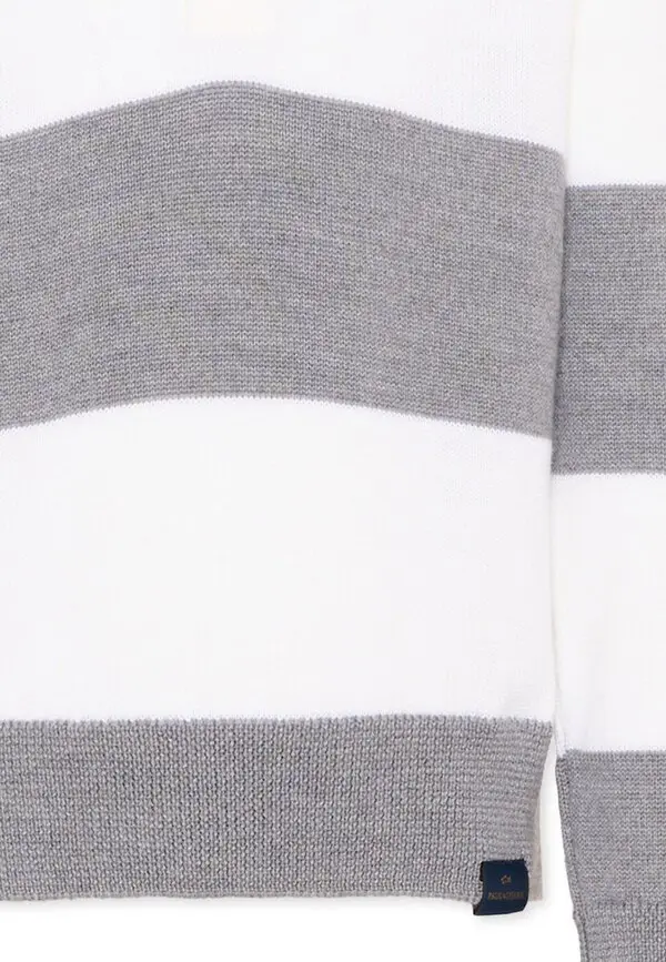 PAUL  SHARK Striped Polo Sweater