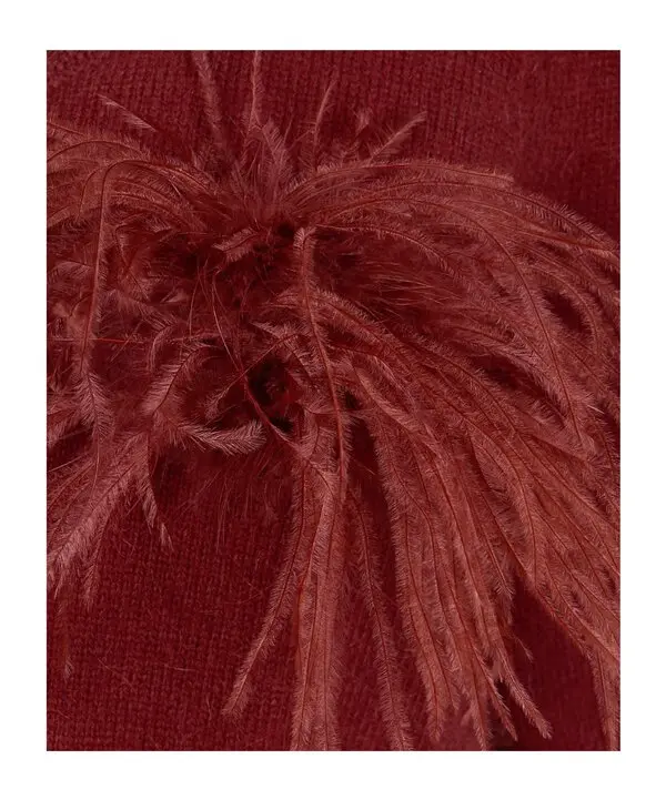 TWINSET Feather-trimmed Knit Top