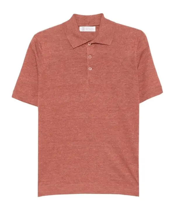 Brunello Cucinelli Textured Knit Polo Shirt - Brown