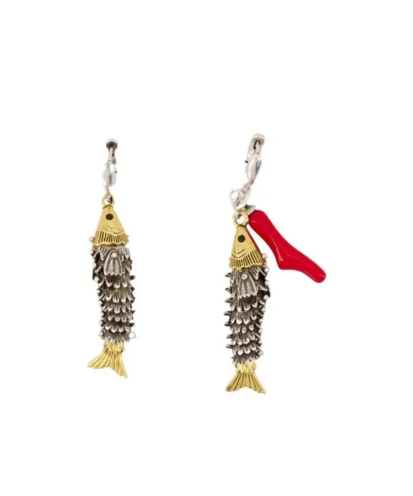 Isabel Marant Étoile Asymmetrical Fish Drop Earrings - Multicolor