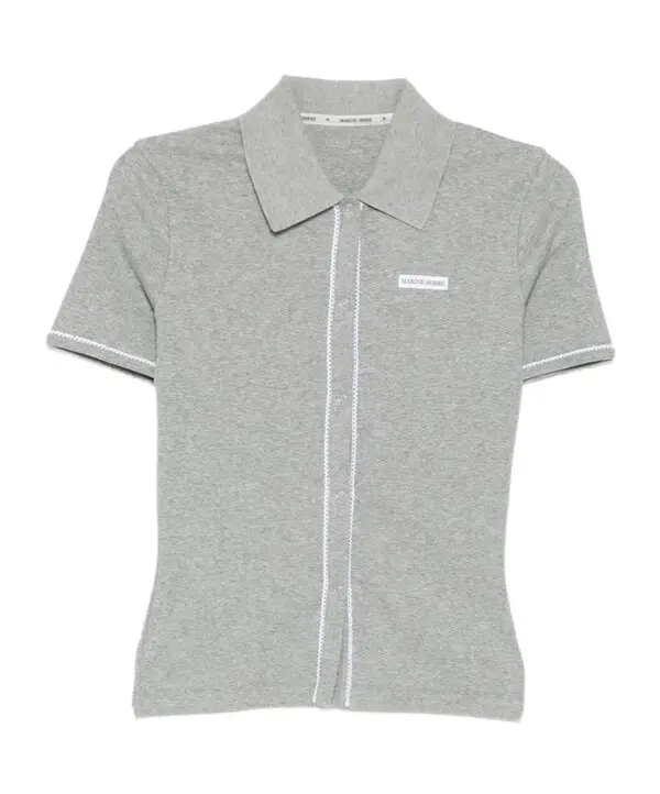 MARINE SERRE Ribbeb Jersey Polo Shirt