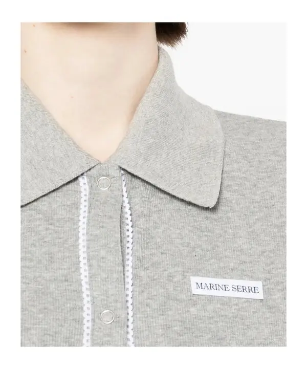 MARINE SERRE Ribbeb Jersey Polo Shirt