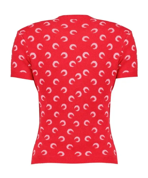 MARINE SERRE Moon Jacquard Knit Top