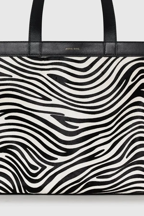 ANINE BING Medium Rio Tote Zebra