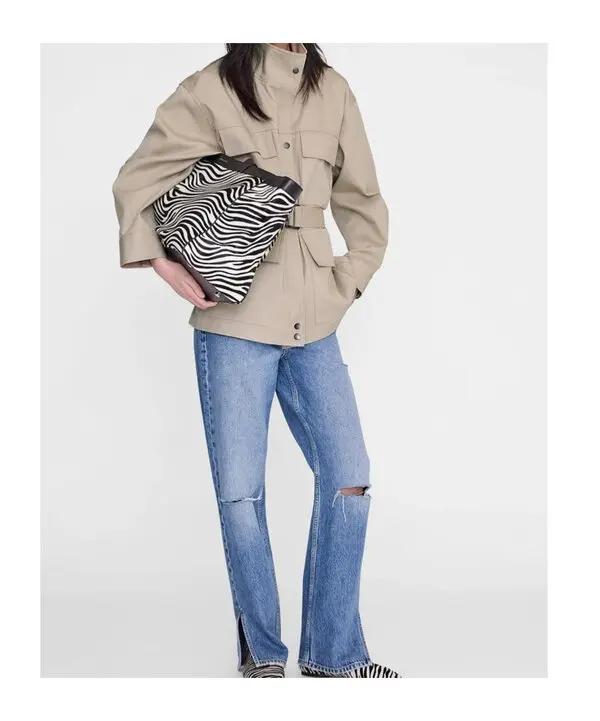 ANINE BING Medium Rio Tote Zebra