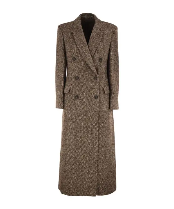 Brunello Cucinelli Double-breasted Wool And Alpaca Herringbone Coat