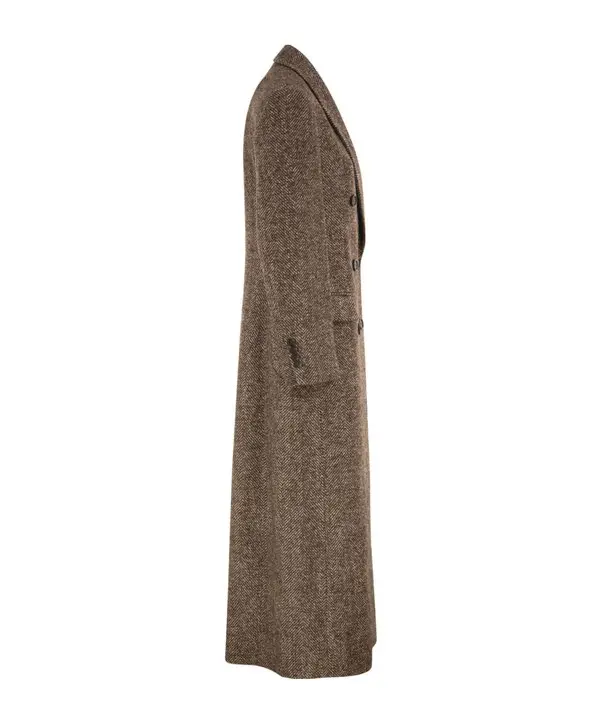 Brunello Cucinelli Double-breasted Herringbone Coat