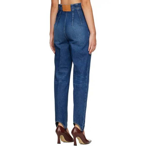 MUGLER High-waisted Pleated Denim Pants