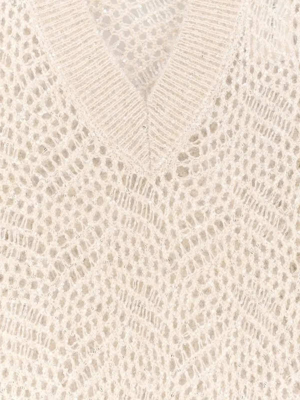 Brunello Cucinelli V-neck Sequin Sweater