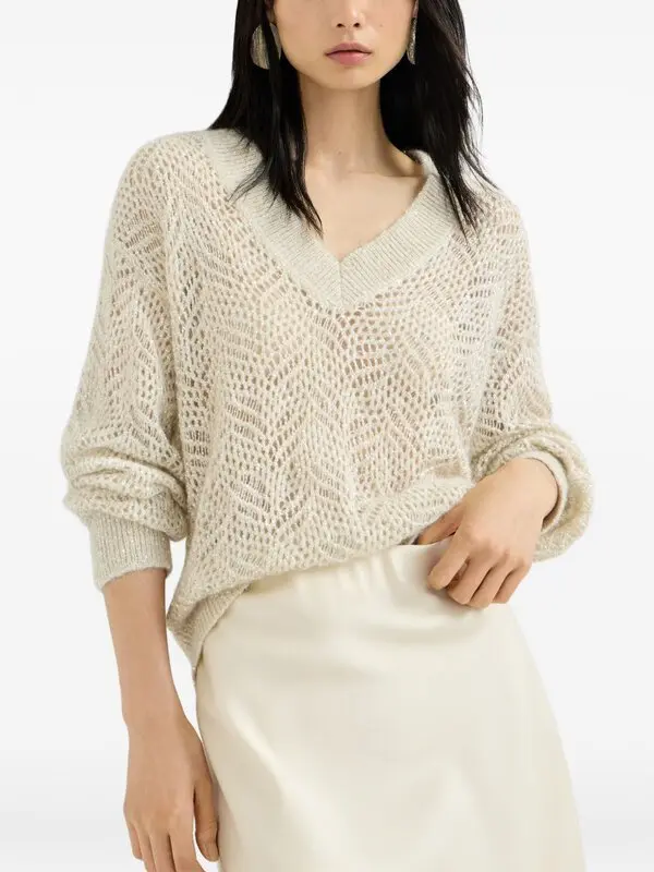 Brunello Cucinelli V-neck Sequin Sweater