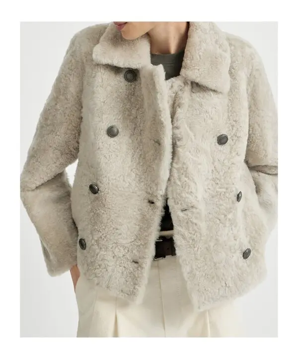 Brunello Cucinelli Shearling Pea Coat
