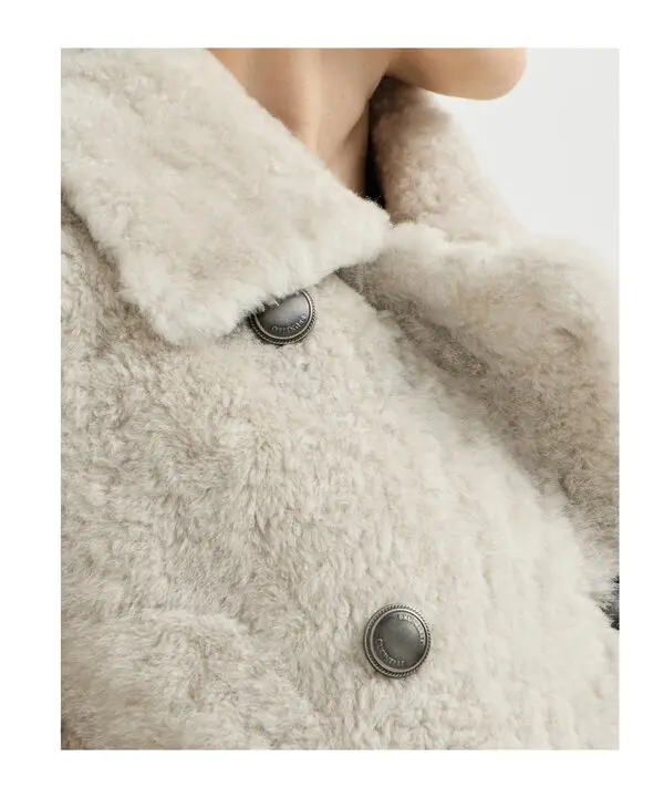 Brunello Cucinelli Shearling Pea Coat