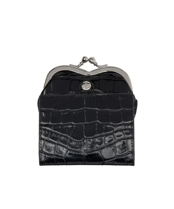 VIVIENNE WESTWOOD Heart-frame Croc-embossed Wallet