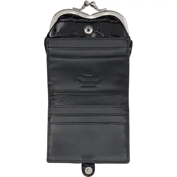VIVIENNE WESTWOOD Heart-frame Croc-embossed Wallet