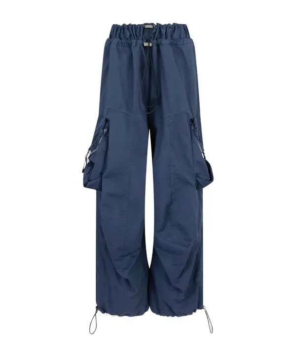 Attico Cotton Gabardine Cargo Pants - Washed Blue