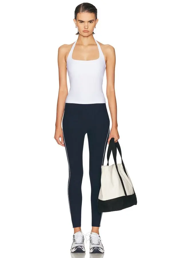 Beyond Yoga Spacedye Midway Square Halter Top In White