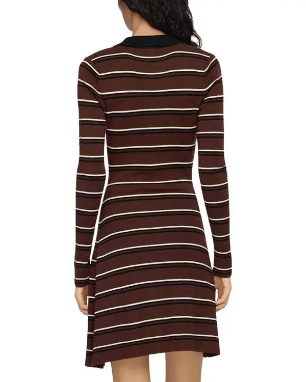 GANNI Striped Merino Polo Dress