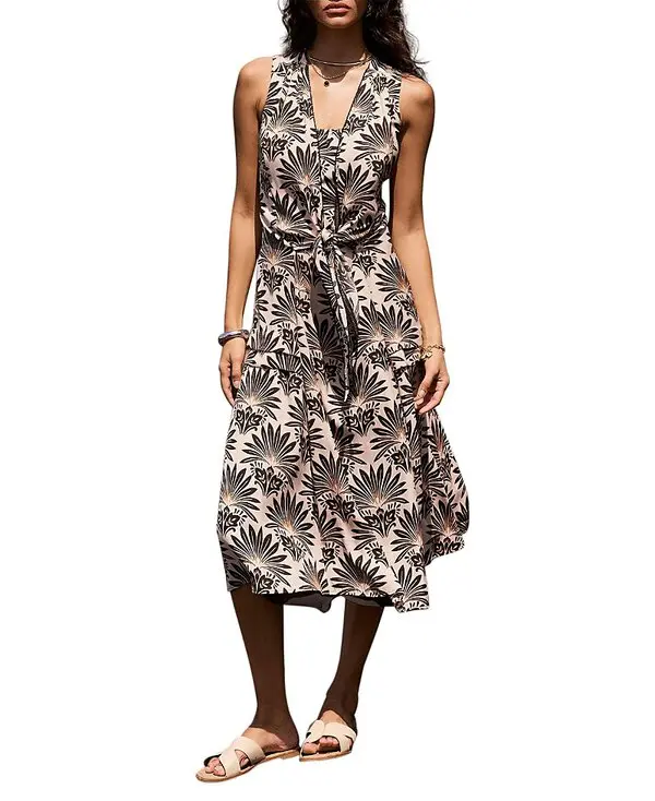 Mint Velvet Floral Print Sleeveless Midi Dress