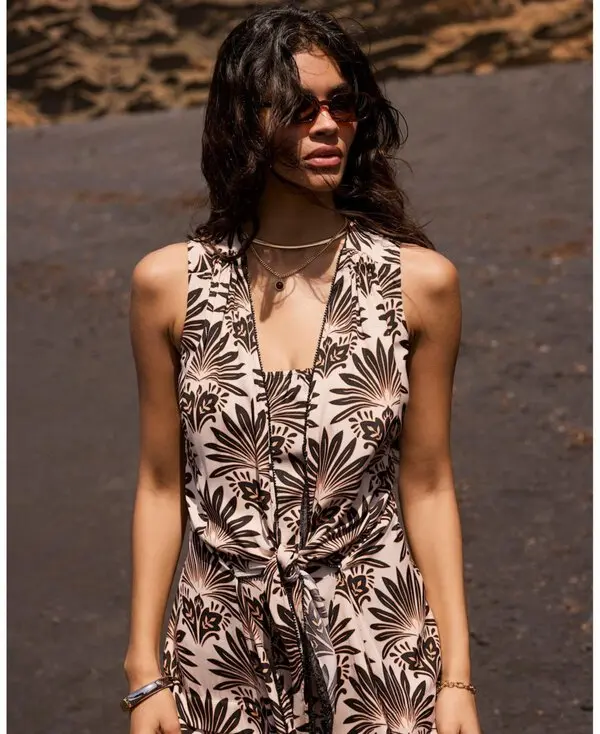 Mint Velvet Floral Print Sleeveless Midi Dress