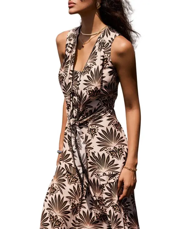 Mint Velvet Floral Print Sleeveless Midi Dress