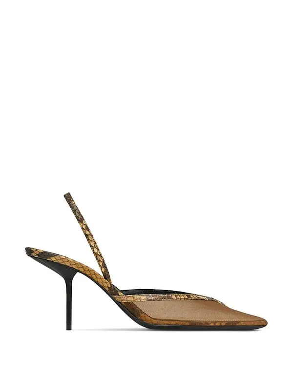 Saint Laurent Folie Slingback Pumps - Sand