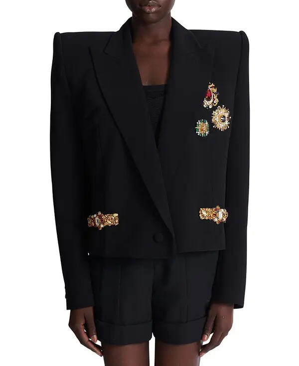 Balmain Cropped Embroidered Jacket