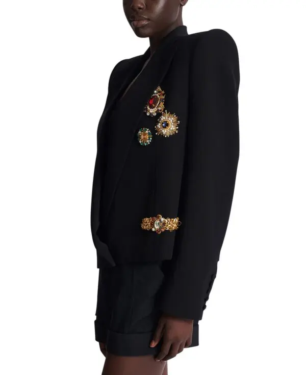 Balmain Cropped Embroidered Jacket