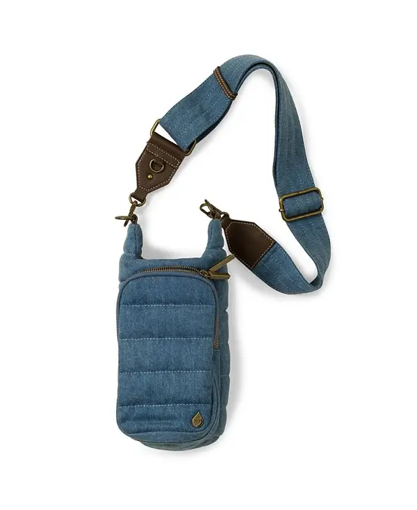 UNCOMMON GOODS Padded Crossbody Water Bottle Bag - Denim