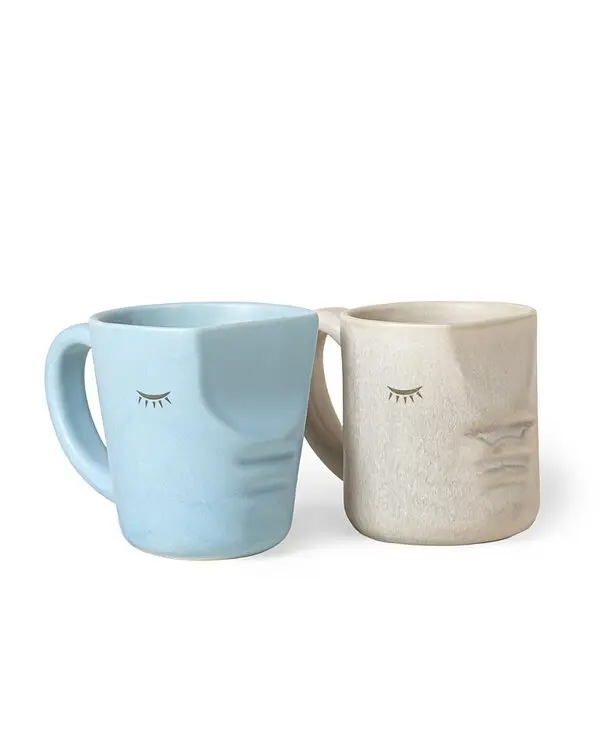 UNCOMMON GOODS The Kissing Mugs - Gray