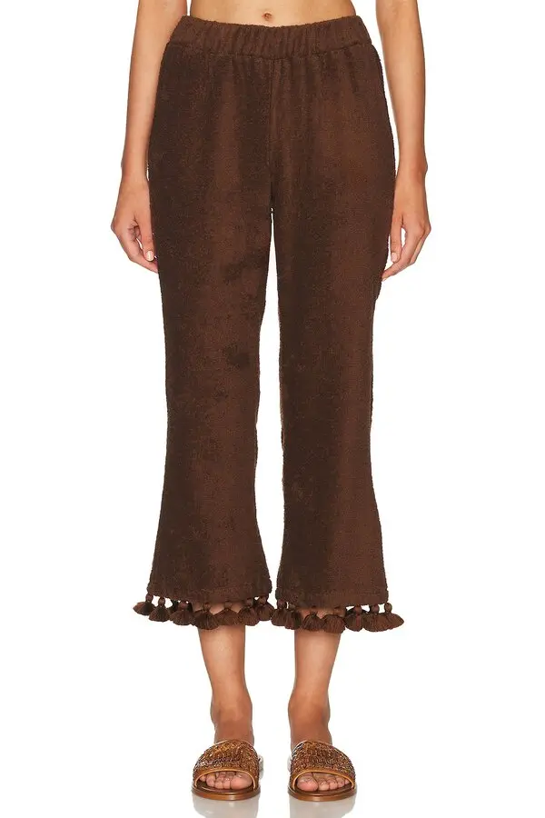 Cap D'antibes Morgan Pant In White - Marron