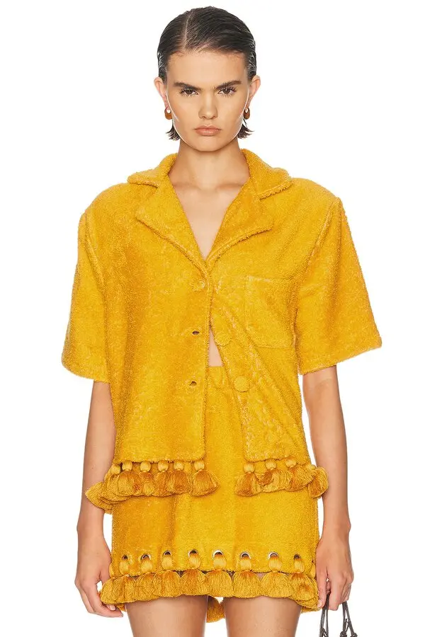 Cap D'antibes Antonia Shirt In Red - Ocre Jaune