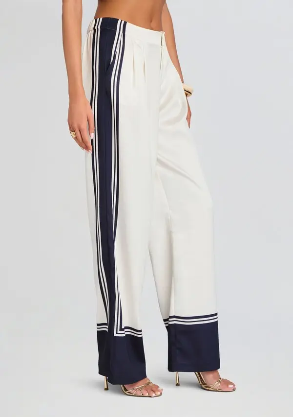 SEROYA Marlowe Wide-leg Satin Trousers