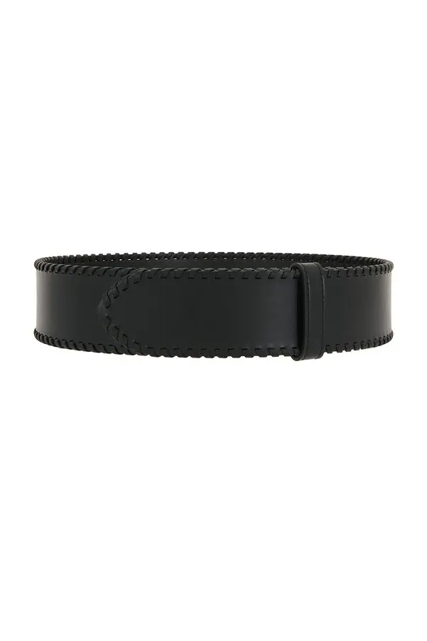 Khaite Theo Whipstitch Belt - Black