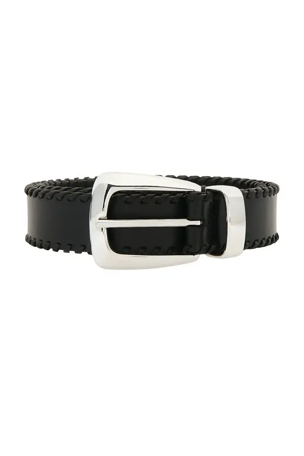 Khaite Benny Whipstitch Belt - Black