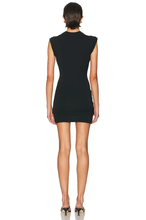 Alexander Wang Twisted Bust Mini Layered Sleeveless Dress - Black