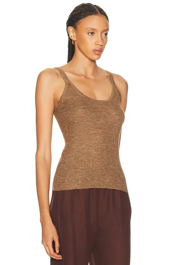 Gabriela Hearst Cinxia Ribbed Tank Top - Chestnut