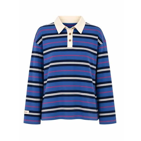 MIND TRAVELER Long Sleeve Striped Polo Shirt