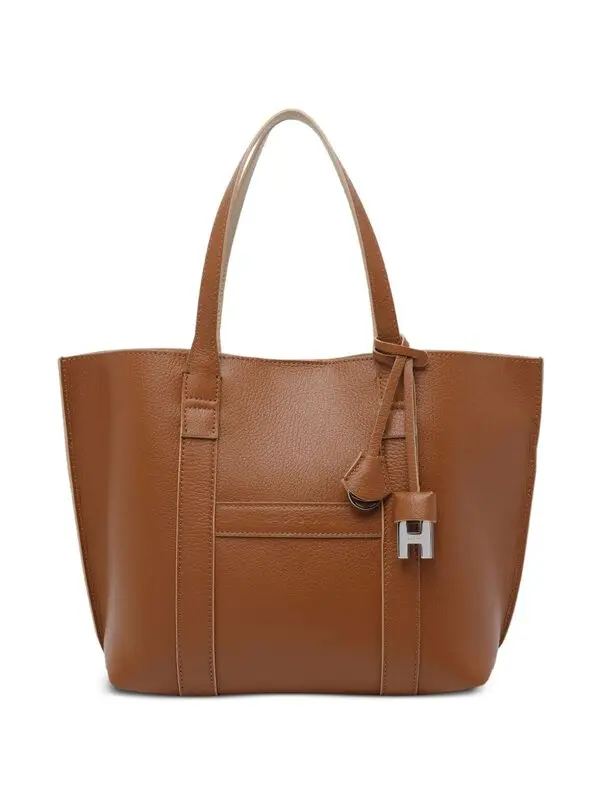 Hogan Script Small Leather Tote Bag