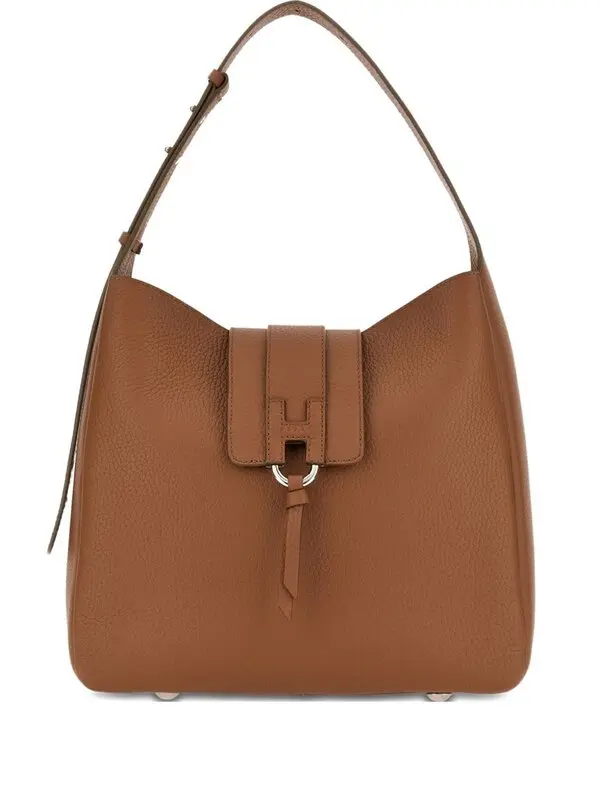 Hogan Leather Hobo Bag - Brown