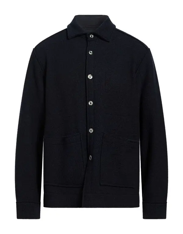 XACUS Virgin Wool Bouclé Overshirt - Blue