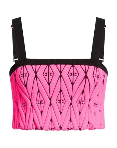 Elisabetta Franchi Jacquard Cropped Top - Fuchsia